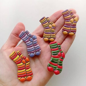 Sock Handmade Ceramic Brooch - Etsy