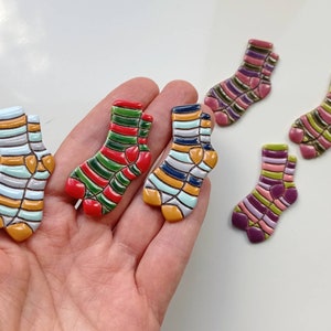 Sock Handmade Ceramic Brooch - Etsy