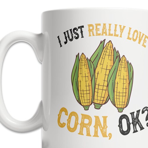 I Love Corn Mug Cute Corn Mug for Corn Lovers Corn on the | Etsy