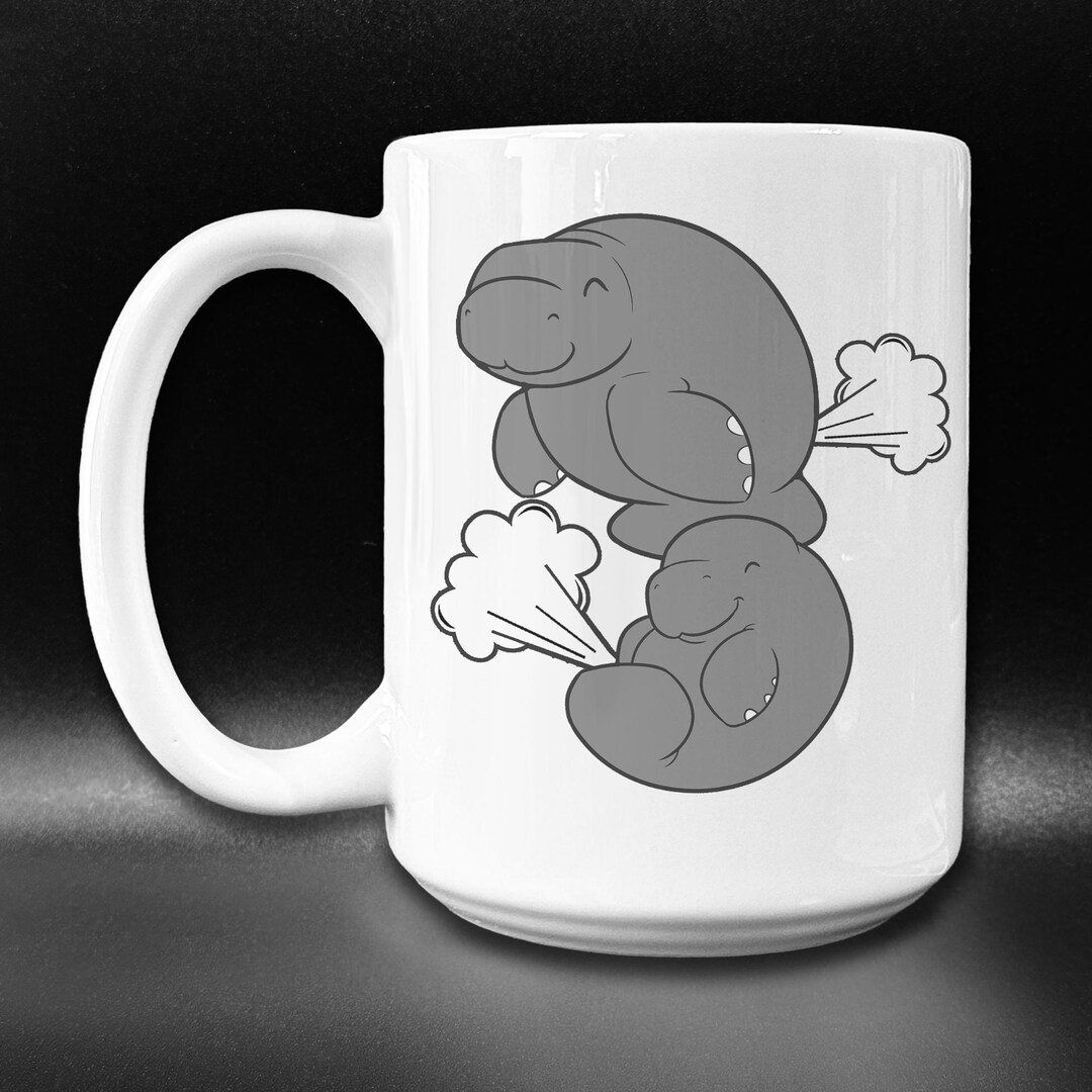 Farting Manatees Mug, Cute Manatee Mug, Manatee Lover Gift Idea, Funny ...