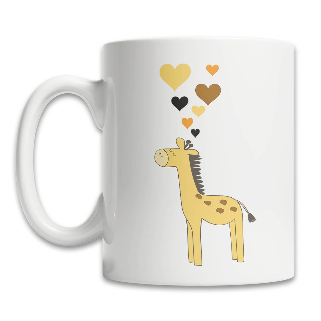 Cute Giraffe Mug Funny Giraffe Mug Giraffe Heart Mug Cute Giraffe Gift ...
