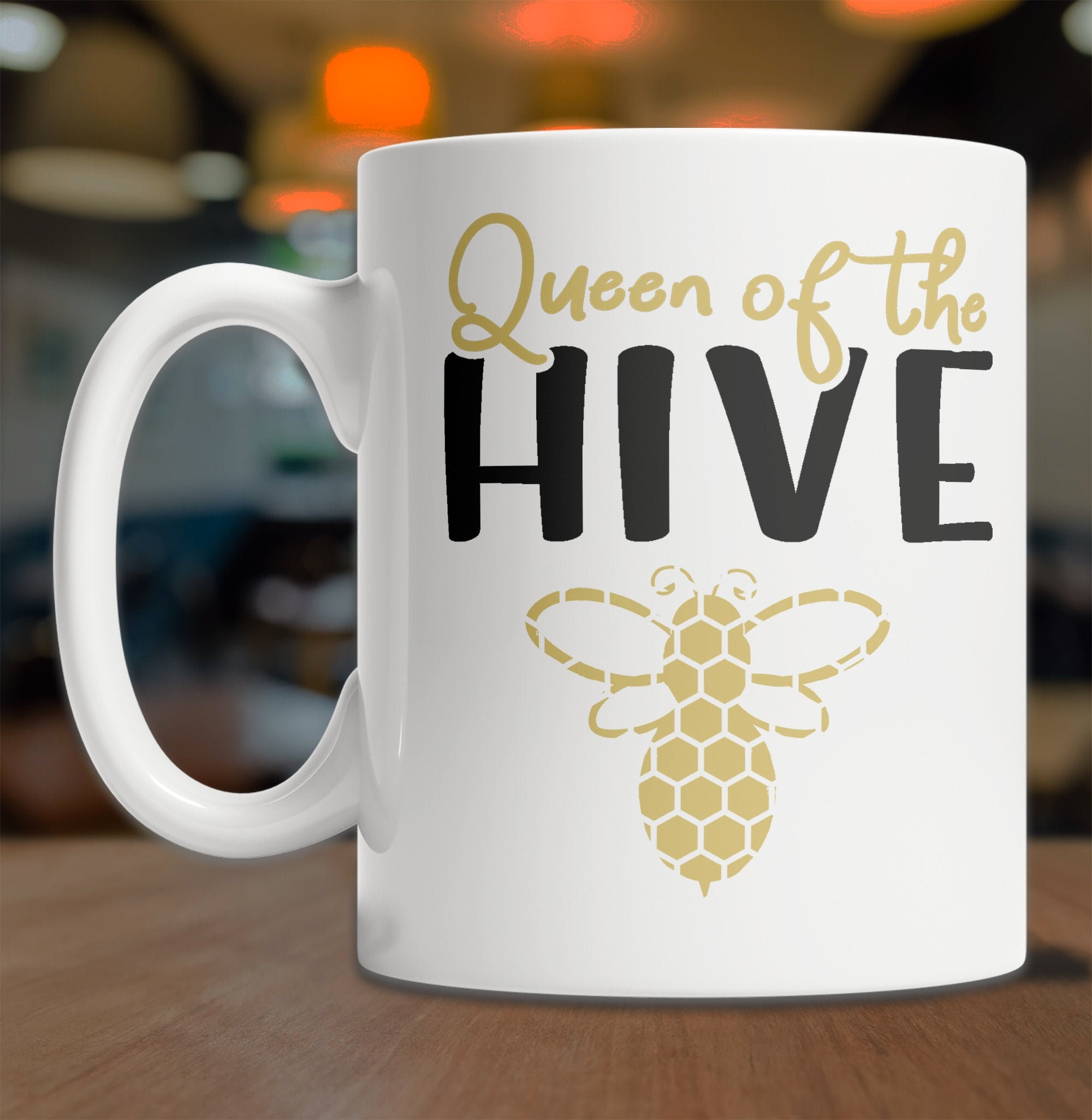 Queen of the Hive Mug Queen Bee Mug Honeycomb Bee Mug - Etsy
