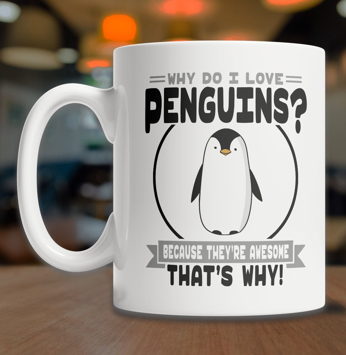 I Love Penguins Mug Cute Penguin Mug Penguin Lover Mug - Etsy