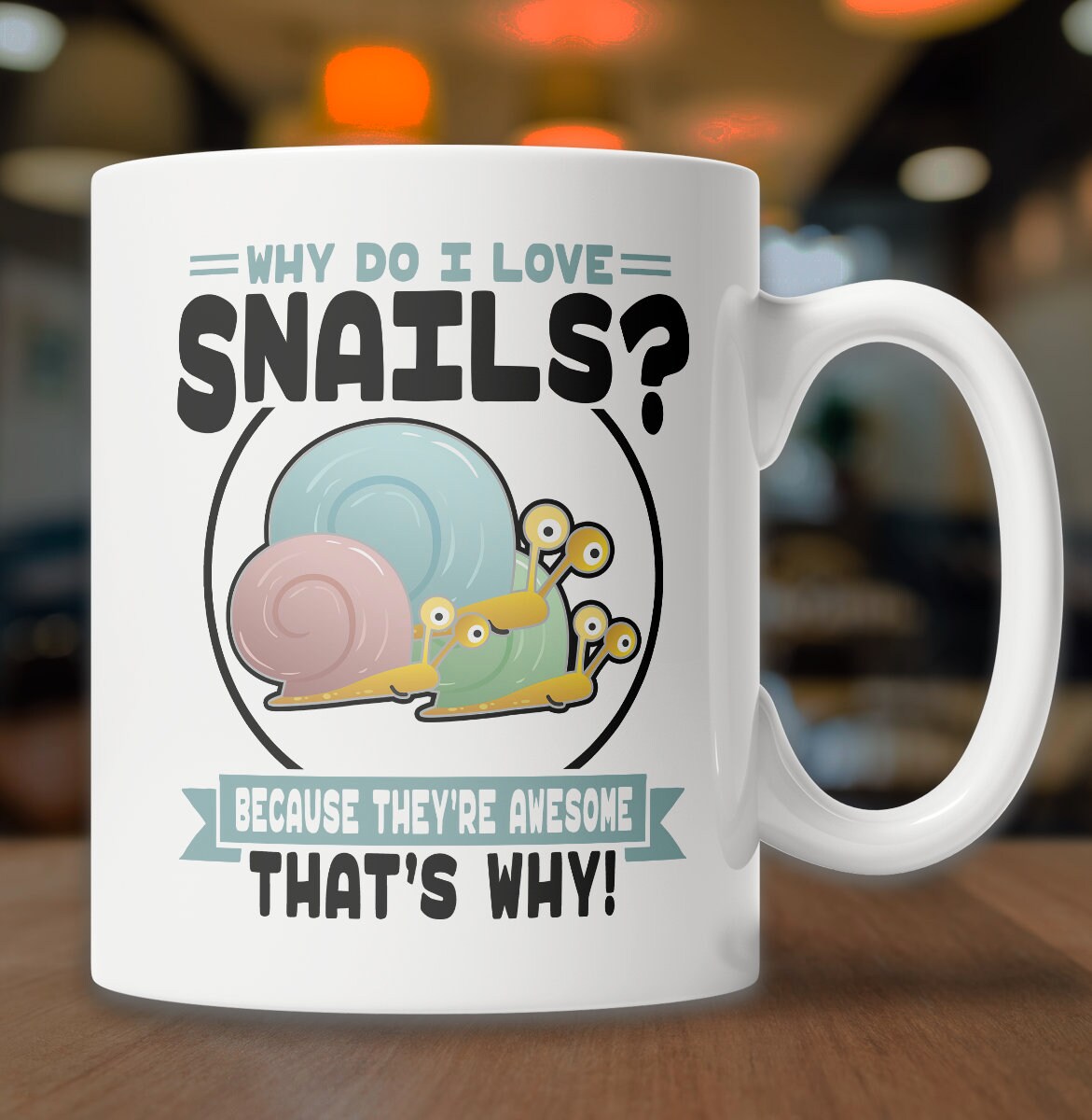 I Love Snails Mug Cute Snail Mug Snail Lover Mug Snail | Etsy