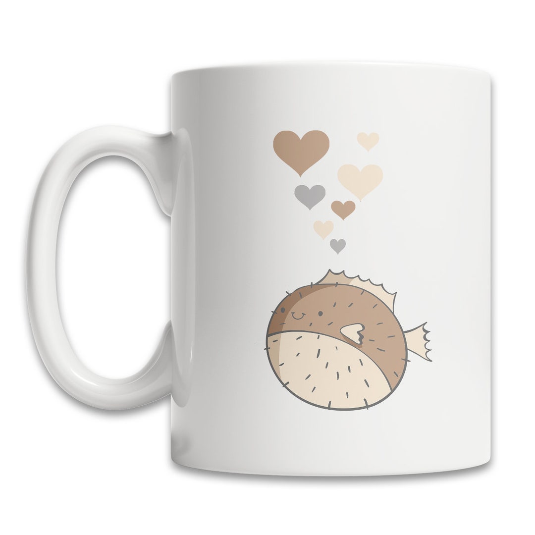 Puffer Fish Coffee Mug Love Puffer Fish Mug Puffer Fish Lover Mug Cute ...