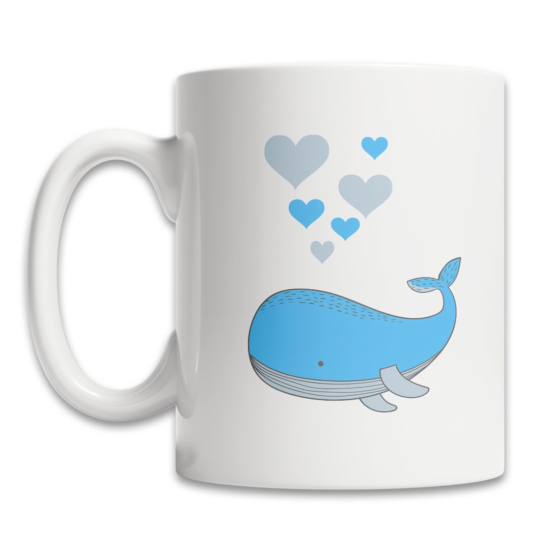 Cute Whale Coffee Mug Blue Whale Mug Whale Lover Mug Cute Whale Gift ...