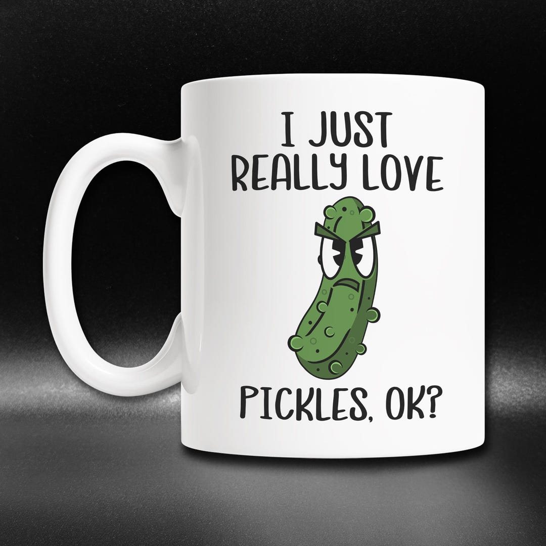 Funny Pickle Lover Coffee Mug: Kawaii Humor Gift - Etsy