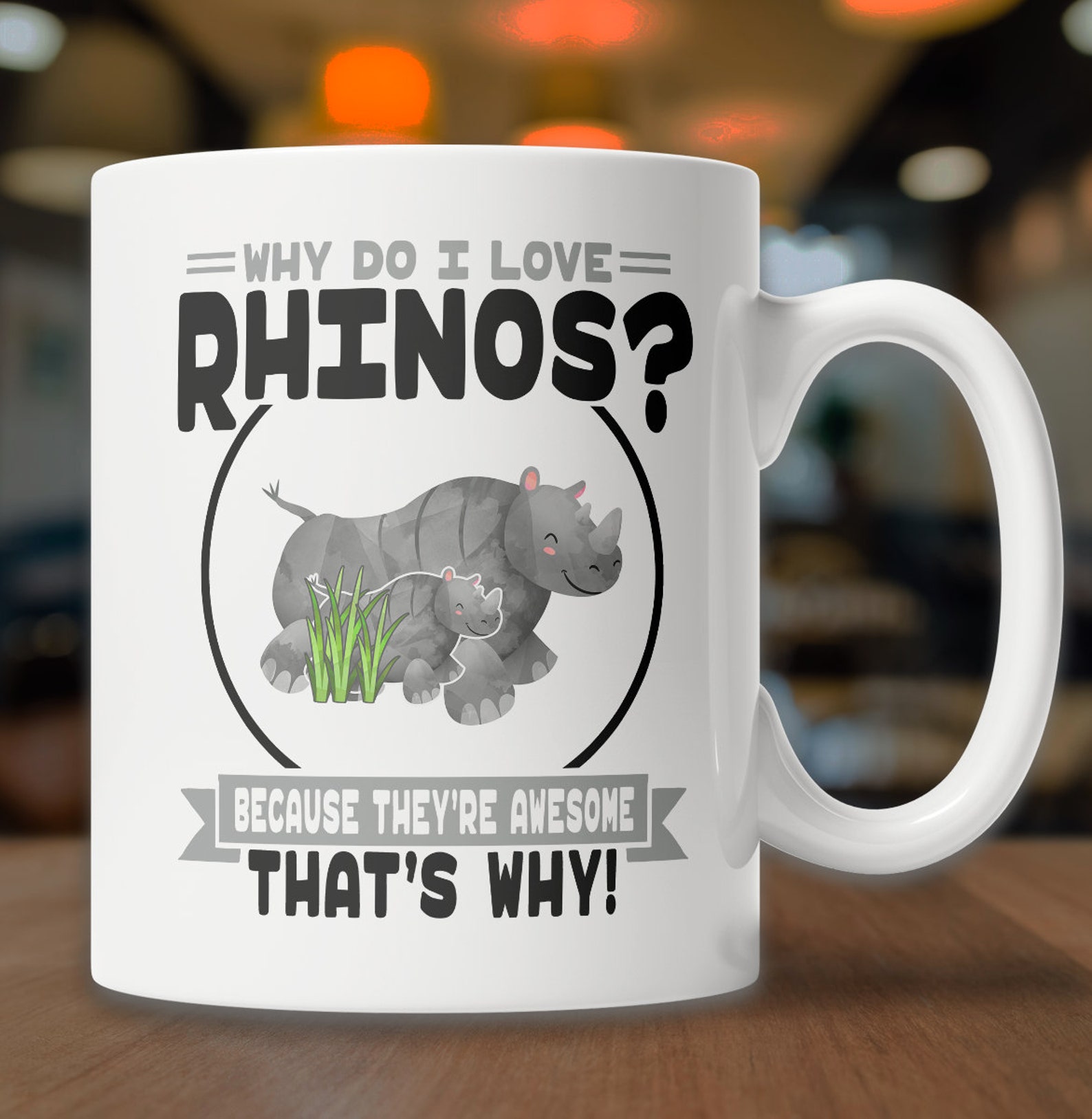 I Love Rhinos Mug Cute Rhino Mug Rhino Lover Mug Rhino - Etsy