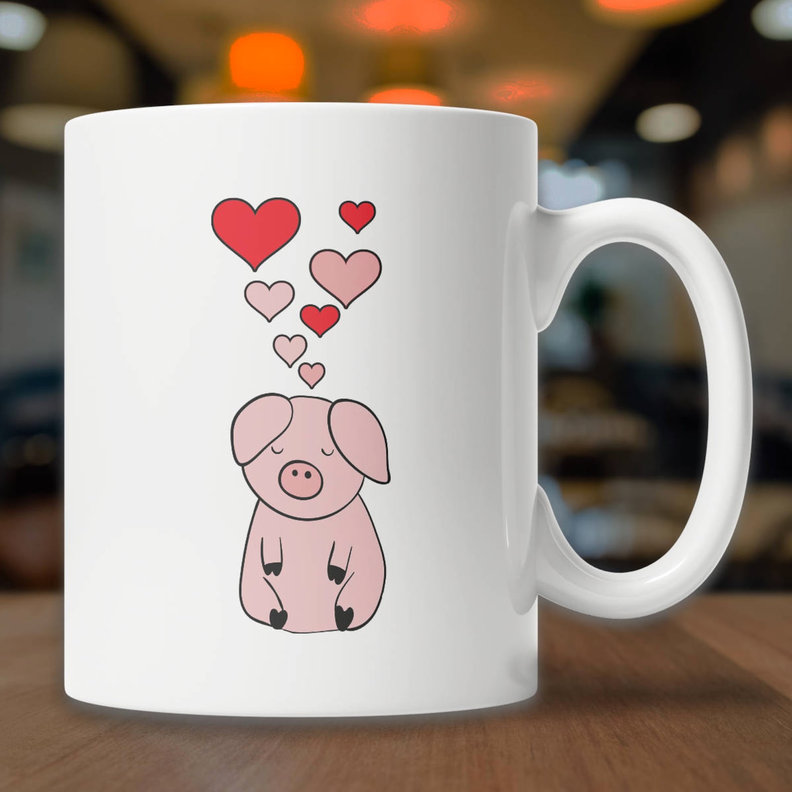 Cute Pig Coffee Mug Funny Pig Mug Pig Love Mug Cute Pig | Etsy