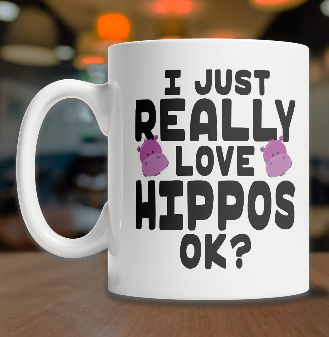 Cute Hippo Mug I Love Hippos Mug Funny Hippo Gift Mug | Etsy