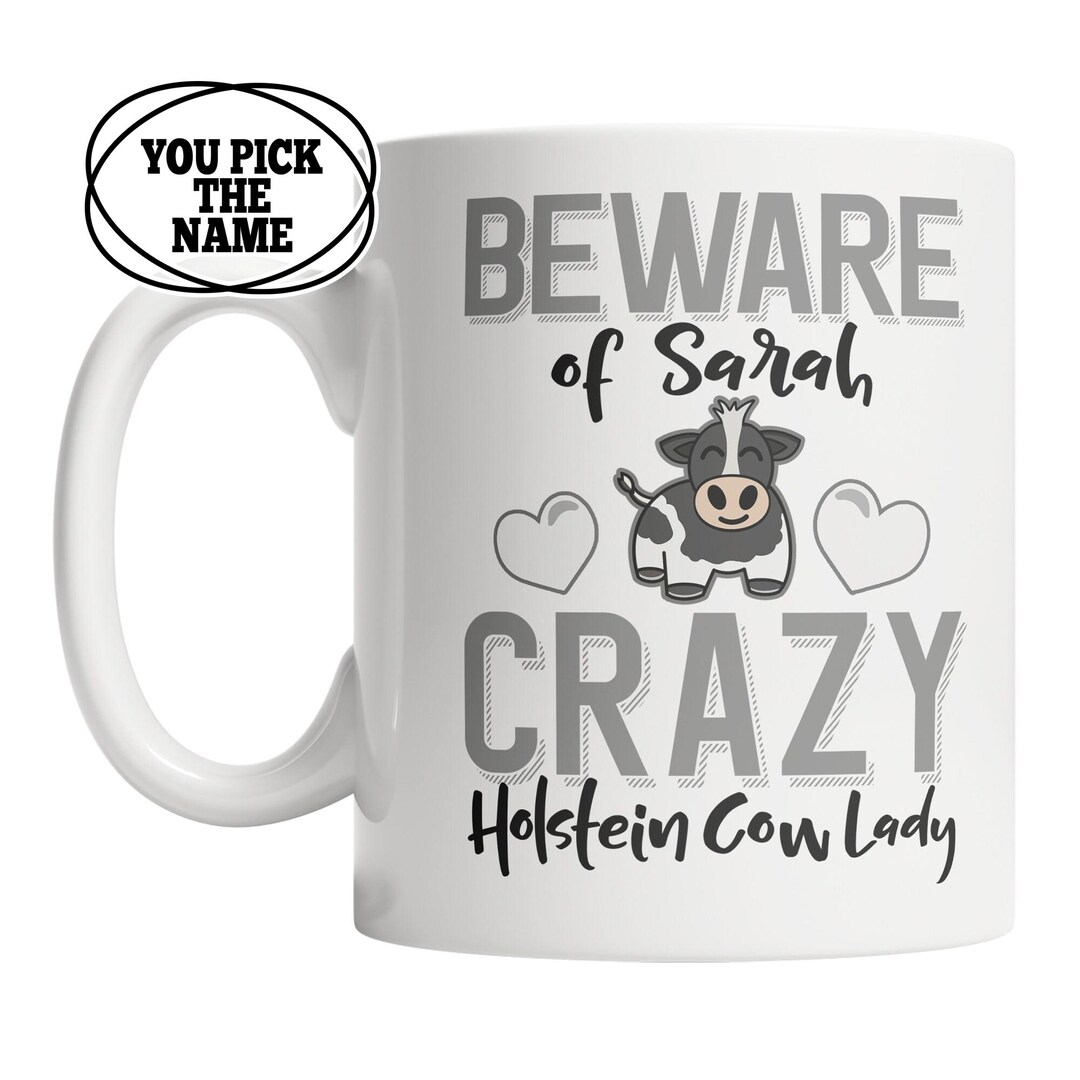 Personalized Holstein Cow Lady Mug: Custom Name Coffee Mug - Etsy