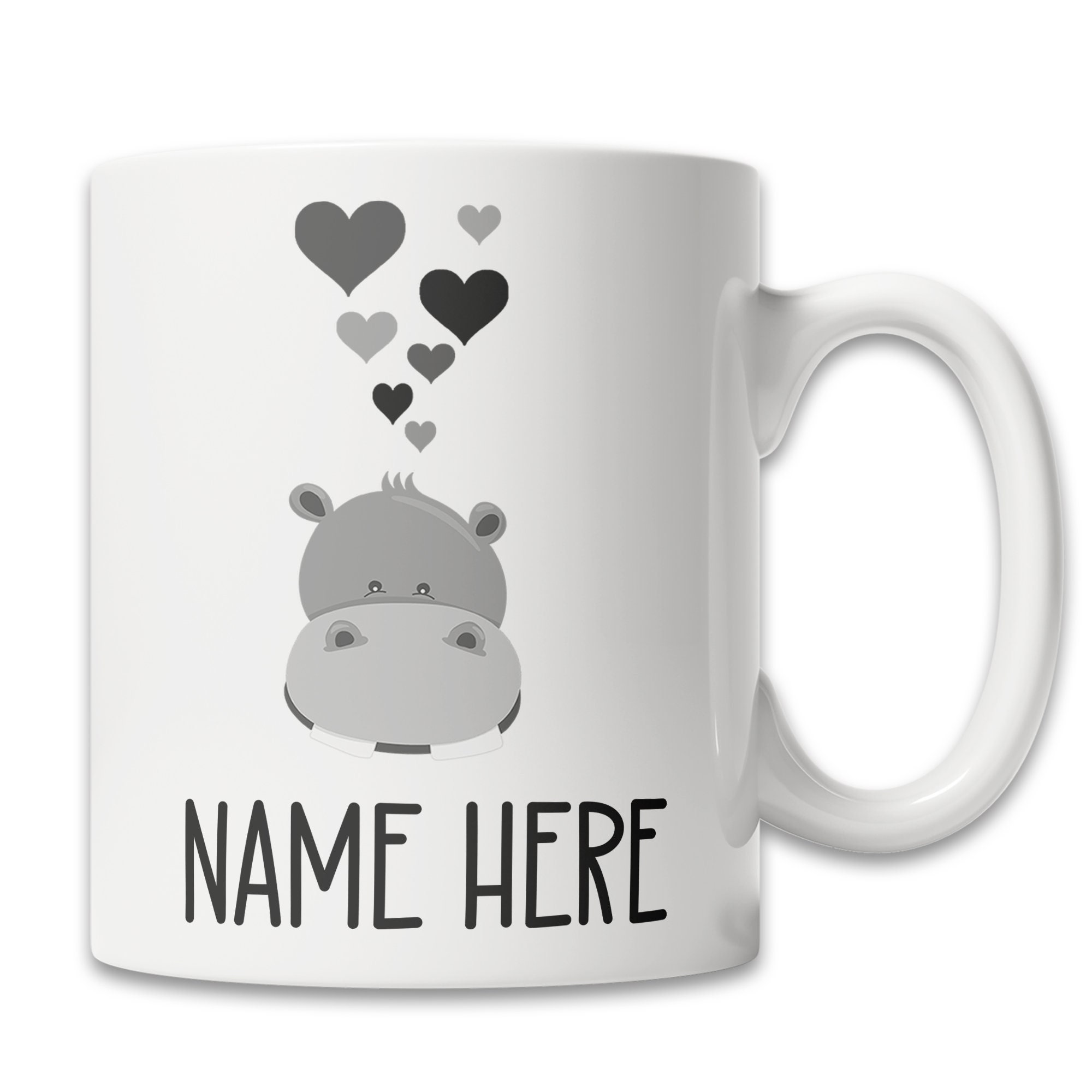 Personalized Hippopotamus Mug - Custom Hippo Mug - Hippo Name Mug ...