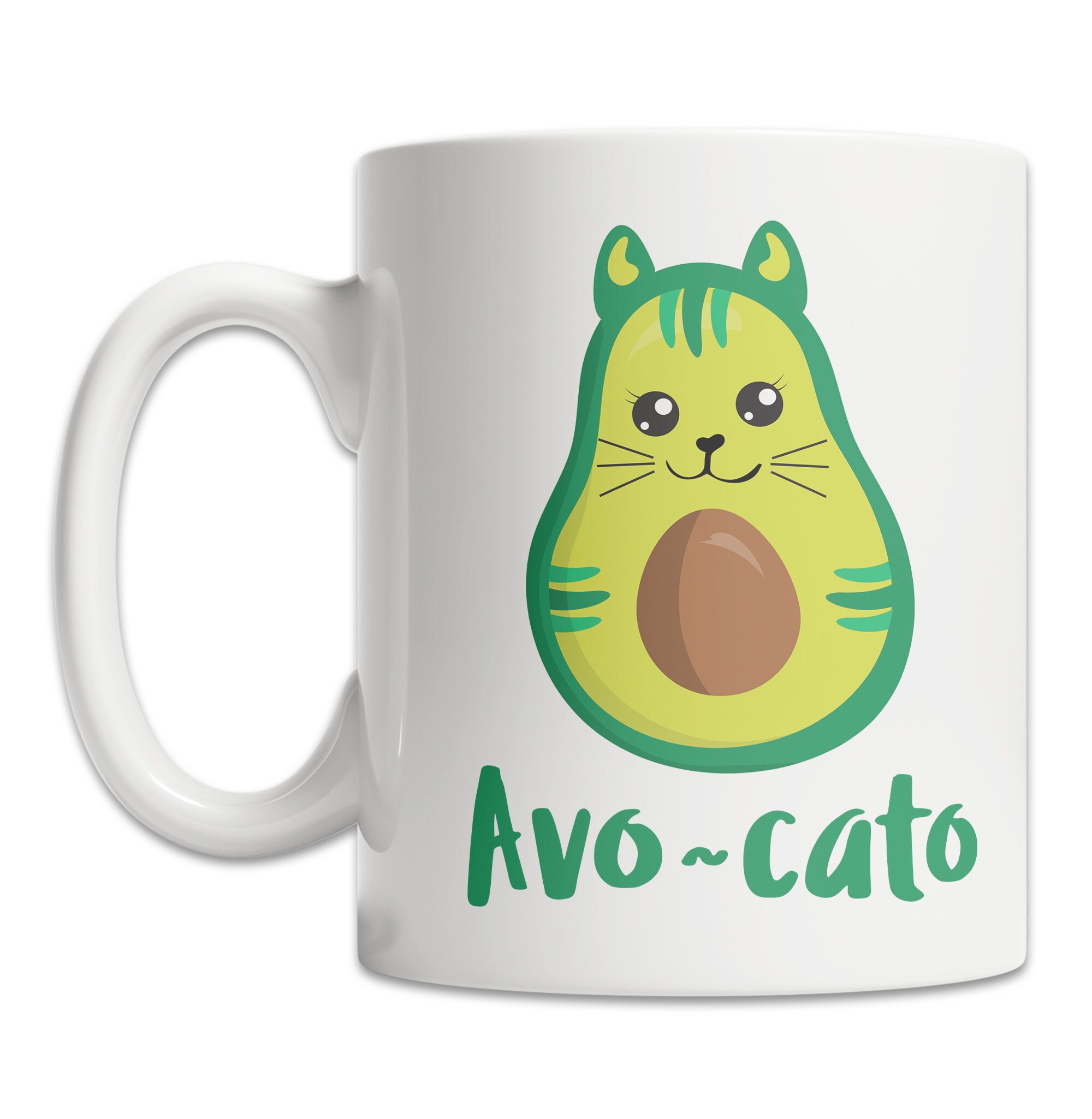 Cute Avocato Mug Avo Cato Mug Avocado Cat Mug Cute - Etsy