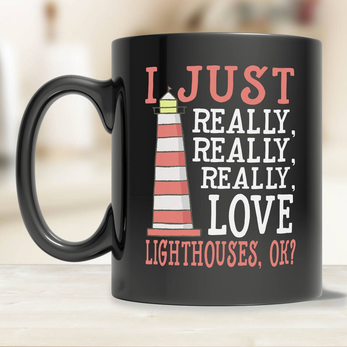 Lighthouse Coffee Mug Cute Lighthouse Mug Funny Lighthouse - Etsy