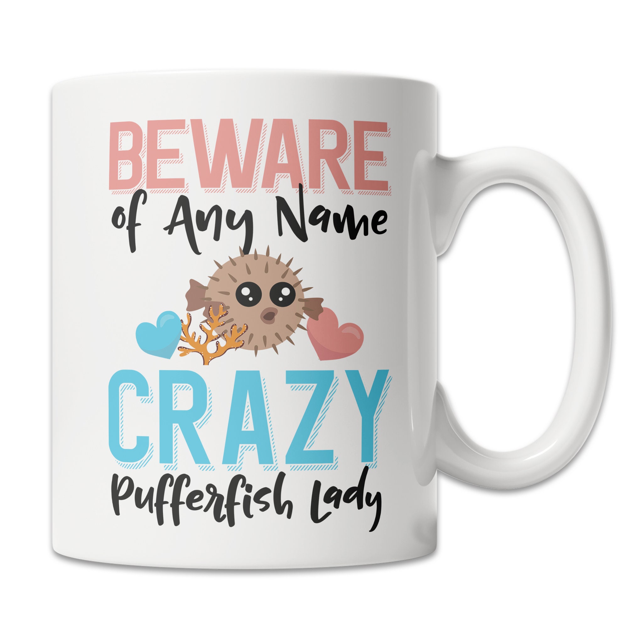 Custom Pufferfish Mug Pufferfish Name Mug Personalized | Etsy
