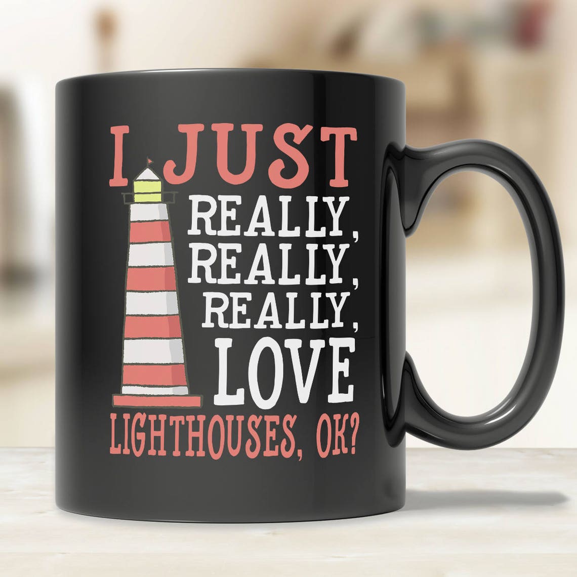 Lighthouse Coffee Mug Cute Lighthouse Mug Funny Lighthouse - Etsy