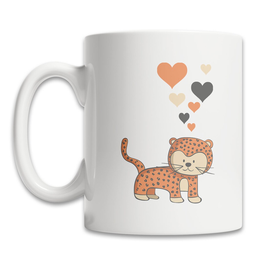 Cute Leopard Coffee Mug Love Leopards Mug Adorable Leopard Mug Cute ...