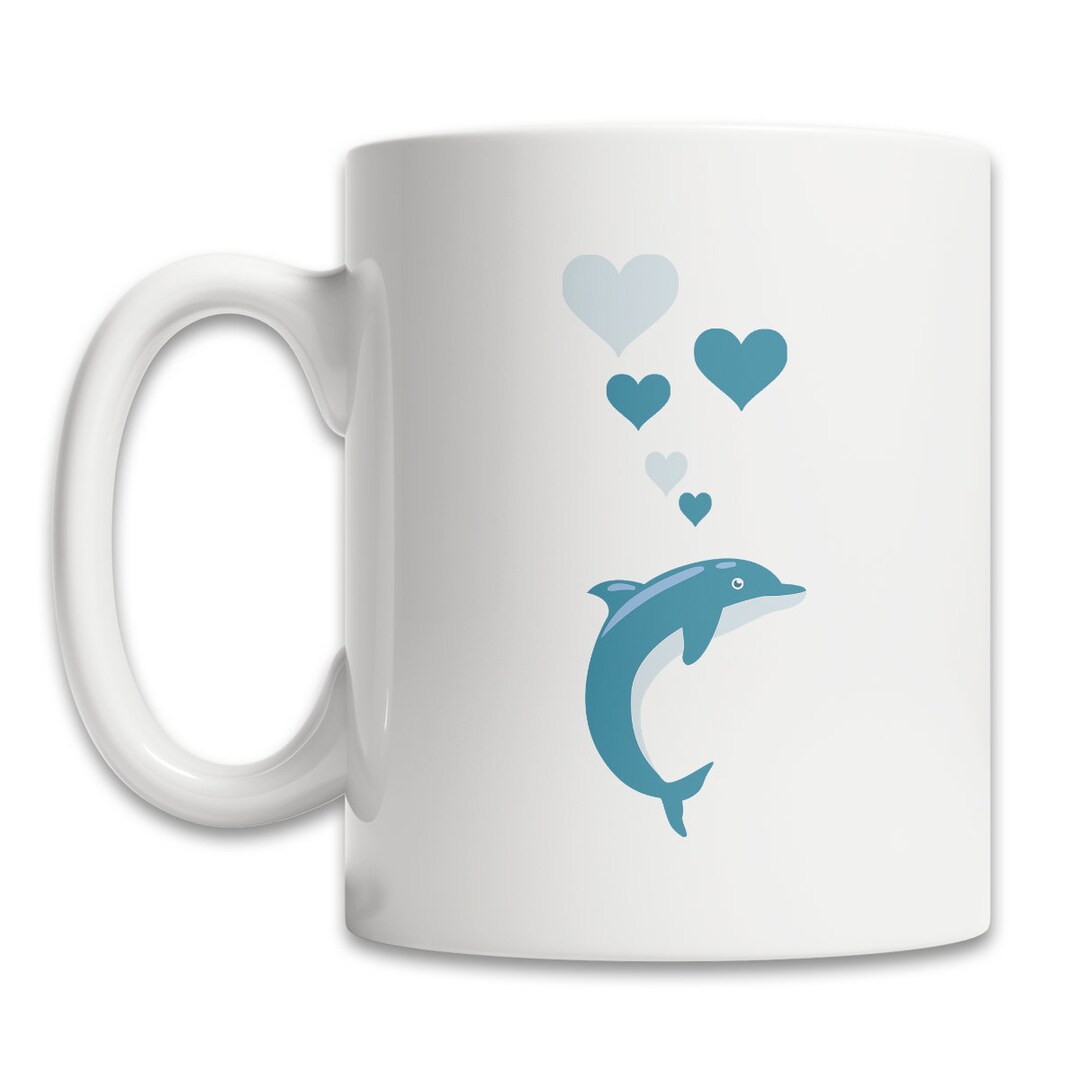 Cute Dolphin Mug Dolphin Lover Mug Fun Dolphin Gift I Love Dolphins ...