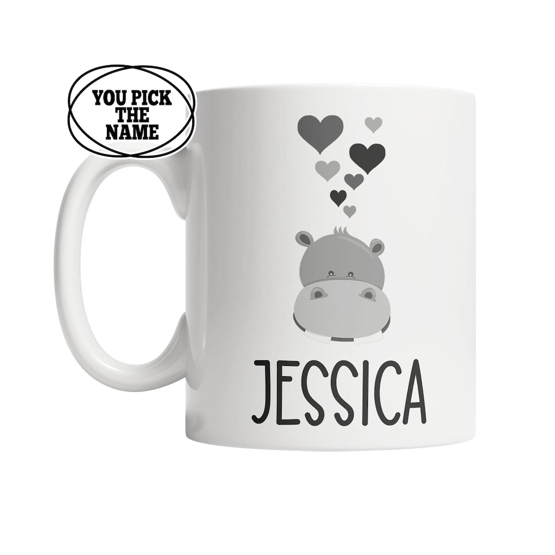 Personalized Hippopotamus Mug - Custom Hippo Mug - Hippo Name Mug ...