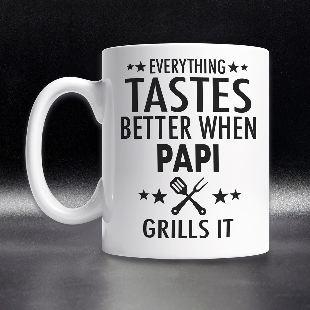 Funny Papi Mug, Papi Father's Day Gift, Papi Grills It Coffee Mug, BBQ ...