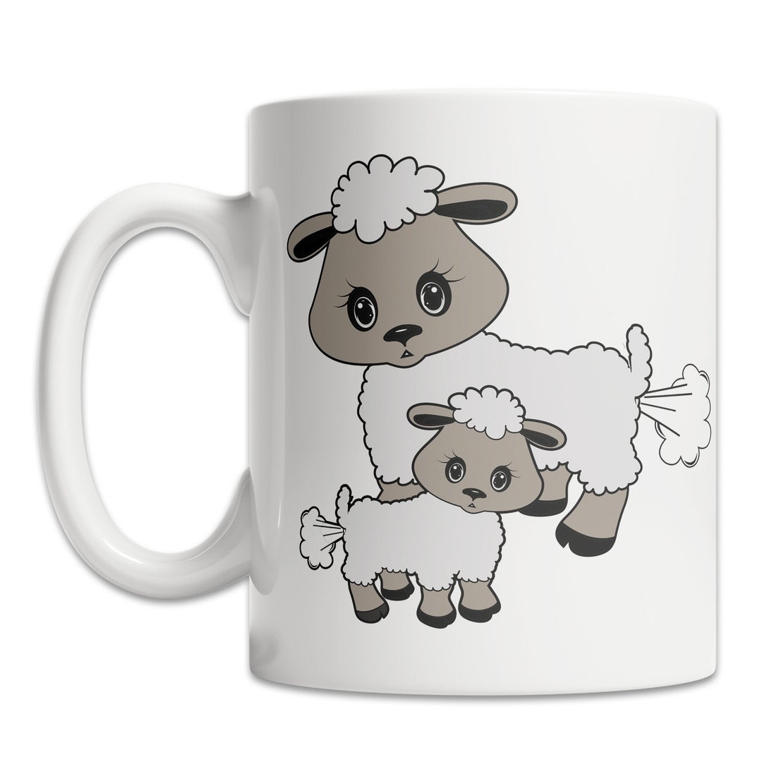 Farting Sheep Mug - Cute Lamb Mug - Sheep Lover Gift Idea - Funny Sheep ...