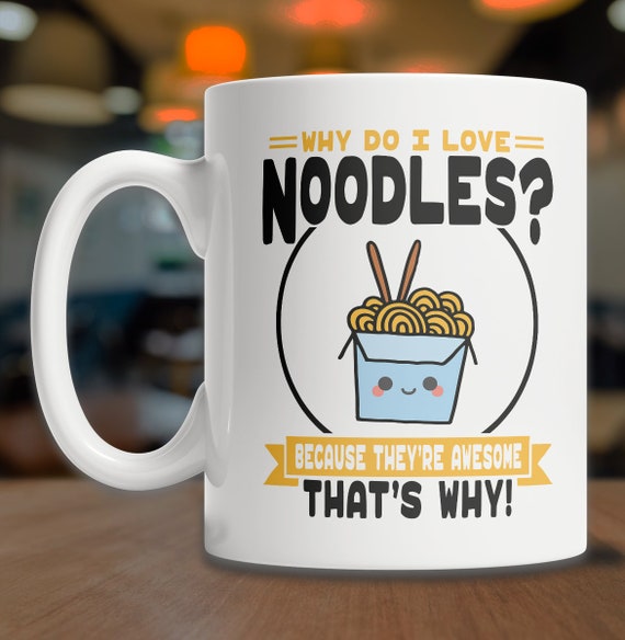 I Love Noodles Mug Cute Noodle Mug Kawaii Noodle Mug | Etsy