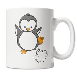 Farting Penguin Mug, Cute Penguin Mug, Funny Penguin Gift Idea, Penguin ...