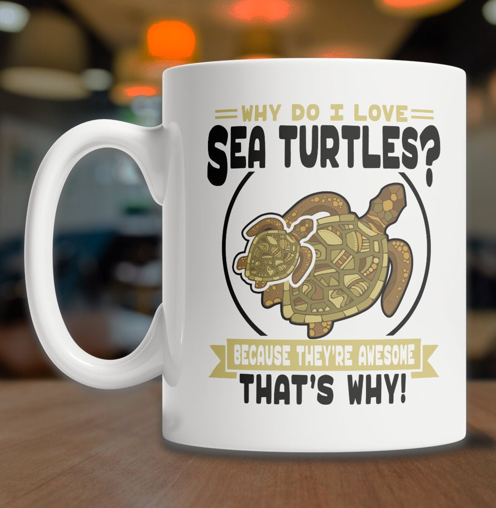 I Love Sea Turtles Mug Cute Sea Turtle Mug Sea Turtle | Etsy