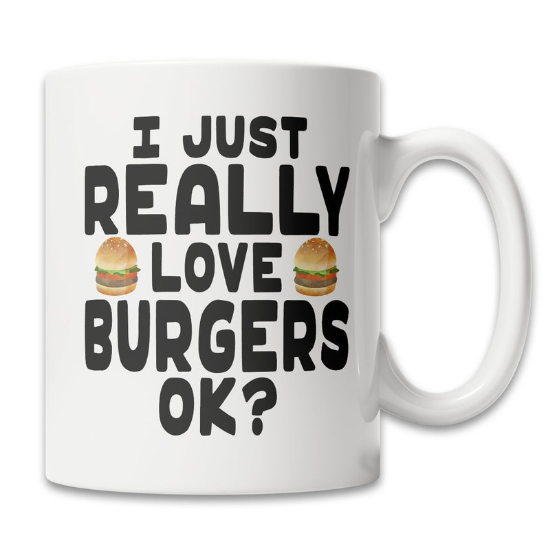 Cute Hamburger Mug Cute Burger Mug I Love Burgers Mug - Etsy