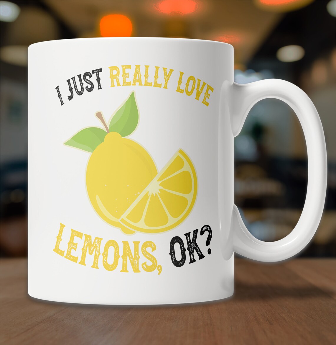 I Love Lemons Mug Cute Lemon Mug for Lemon Lovers Funny - Etsy