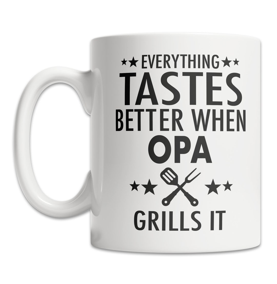 Funny Opa Mug Opa Barbecue Mug Opa Father's Day Gift Cute Opa Gift Mug ...