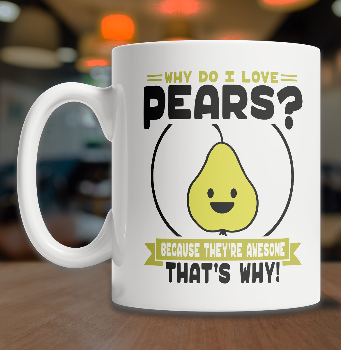 I Love Pears Mug Cute Pear Mug Pear Lover Mug Pear | Etsy