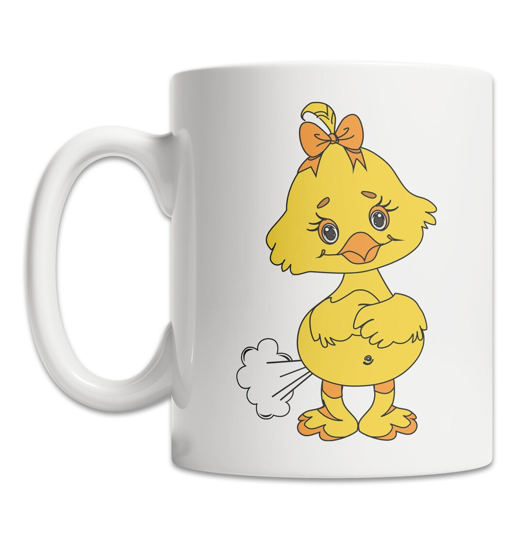 Farting Duckling Mug - Cute Duck Mug - Duck Lover Gift Idea - Funny ...