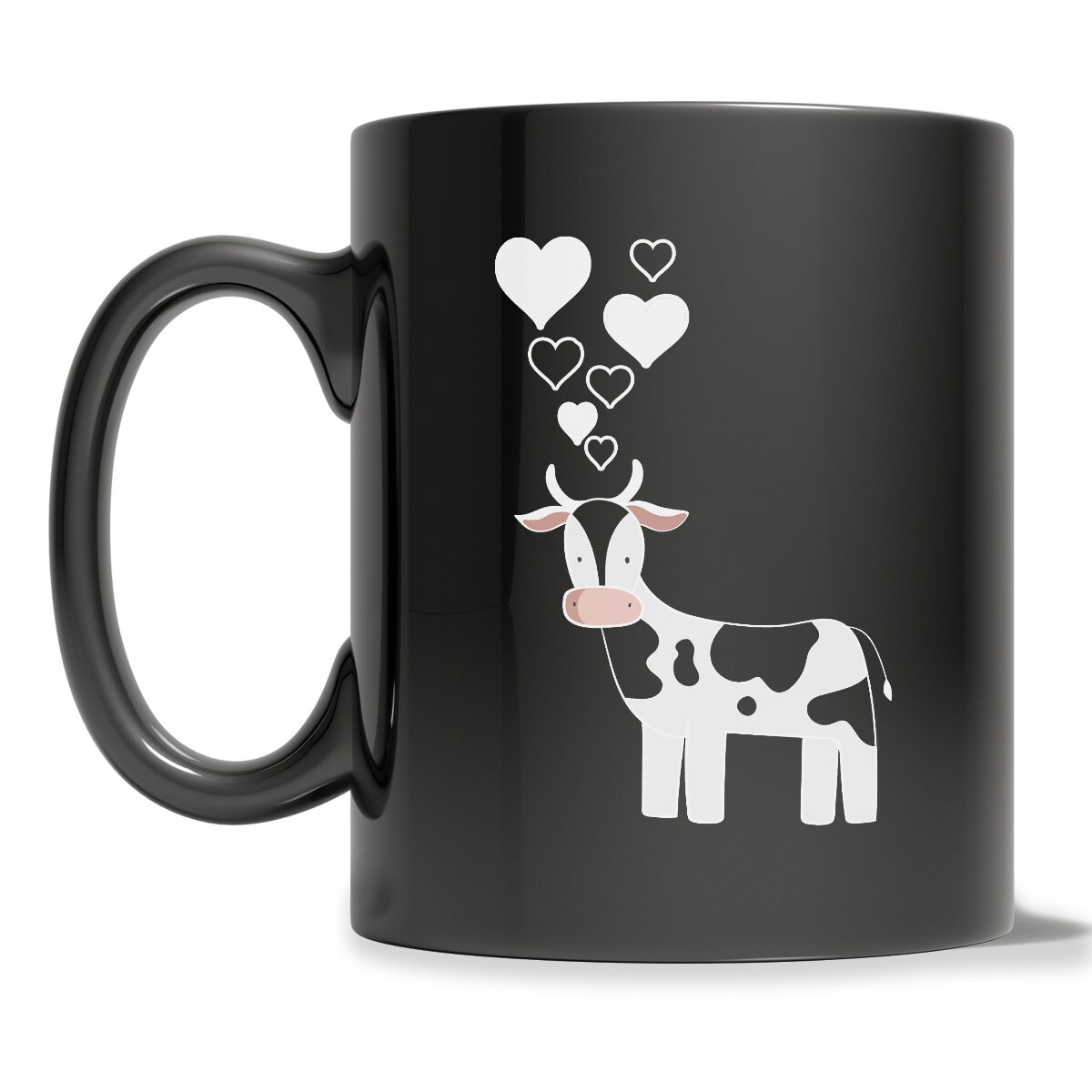 Cute Cow Coffee Mug Black Funny Cow Mug Cow Love Mug - Etsy