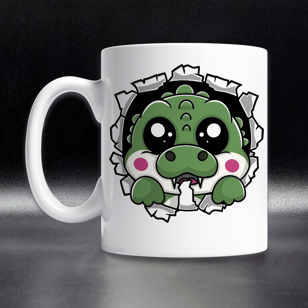 Kawaii Alligator Mug, Cute Alligator Gift, Cute Alligator Lover Mug ...