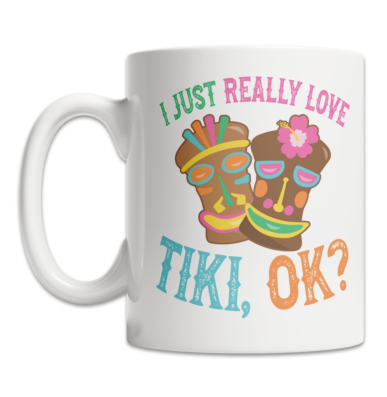 I Love Tiki Mug Cute Tiki Mug for Tiki Lovers Funny Tiki | Etsy