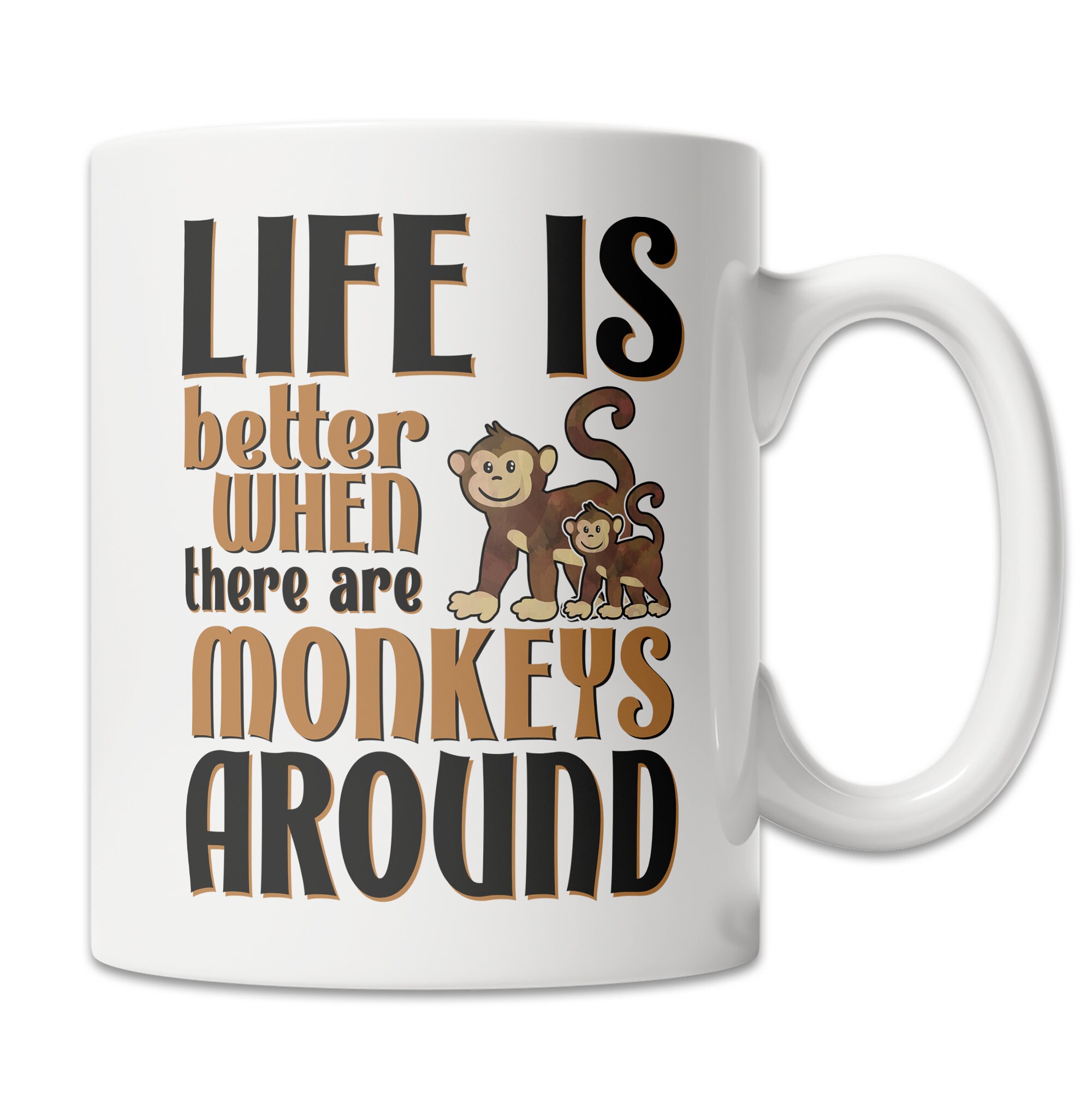 Cute Monkey Mug I Love Monkeys Mug Monkey Life Mug Cute - Etsy