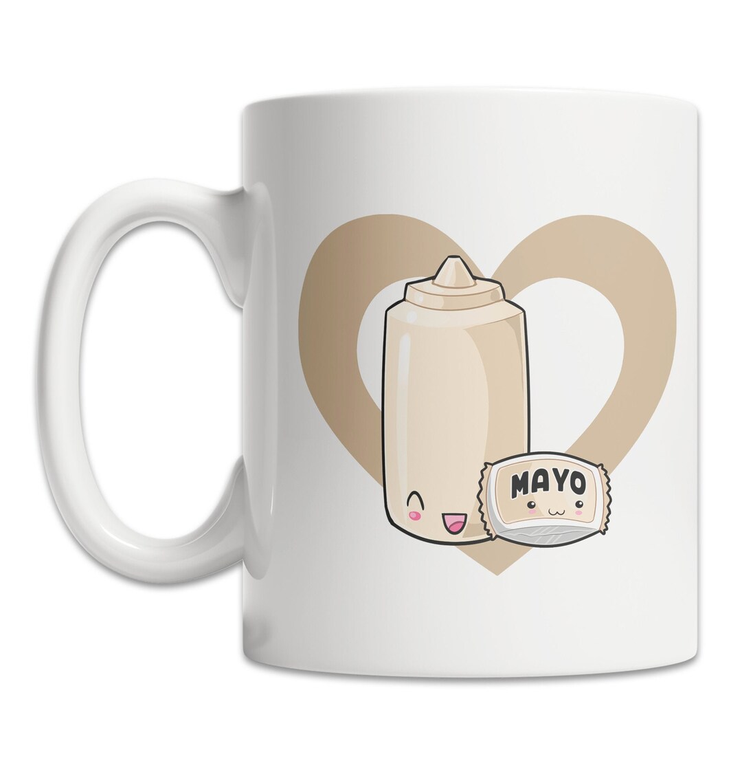 Mayonnaise Heart Mug I Love Mayo Coffee Mug Kawaii - Etsy