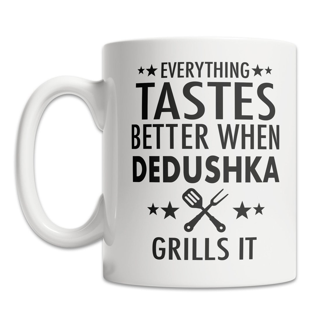 Funny Dedushka Mug Dedushka Barbecue Mug Dedushka Father's Day Gift ...