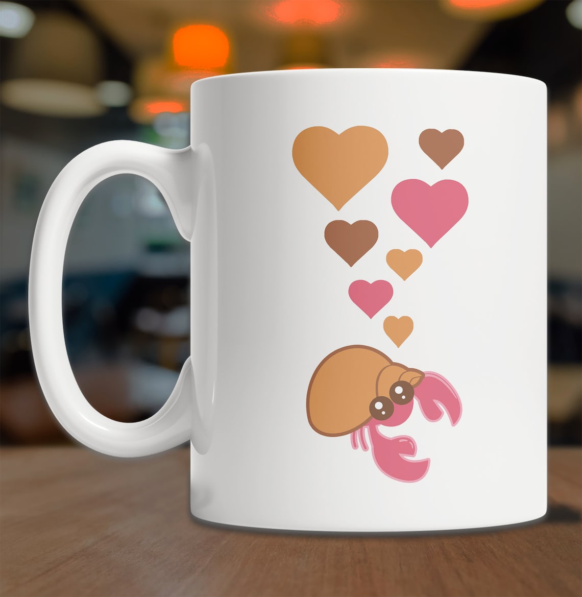 Cute Hermit Crab With Hearts Mug I Love Hermit Crabs Mug - Etsy Nederland