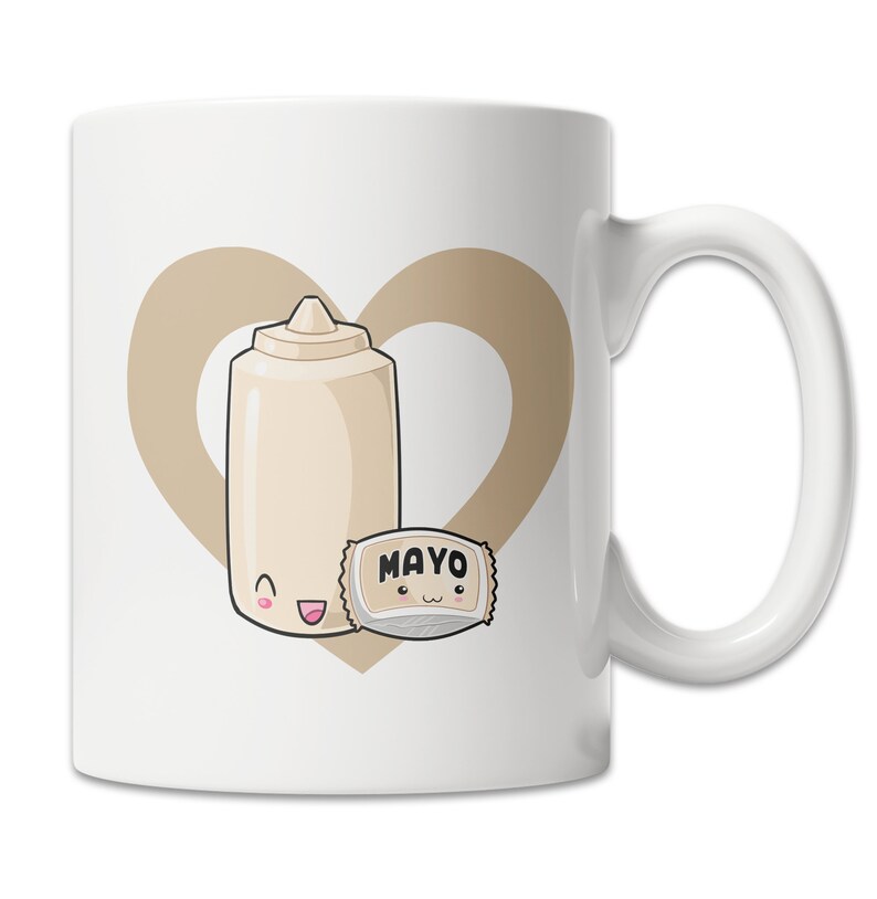 Mayonnaise Heart Mug I Love Mayo Coffee Mug Kawaii | Etsy