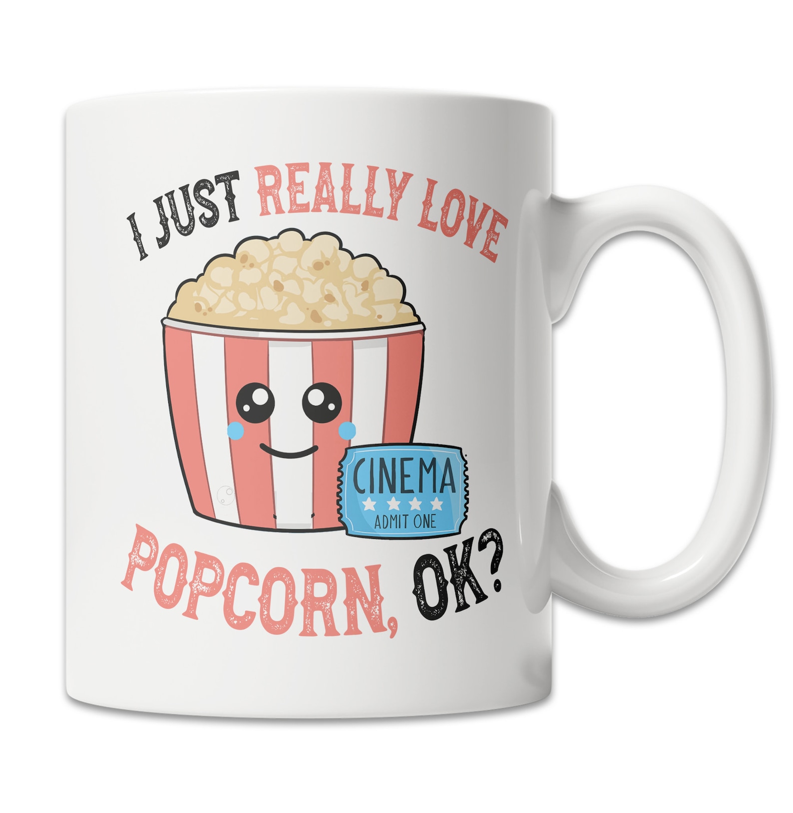 I Love Popcorn Mug Cute Popcorn Mug for Popcorn Lovers - Etsy