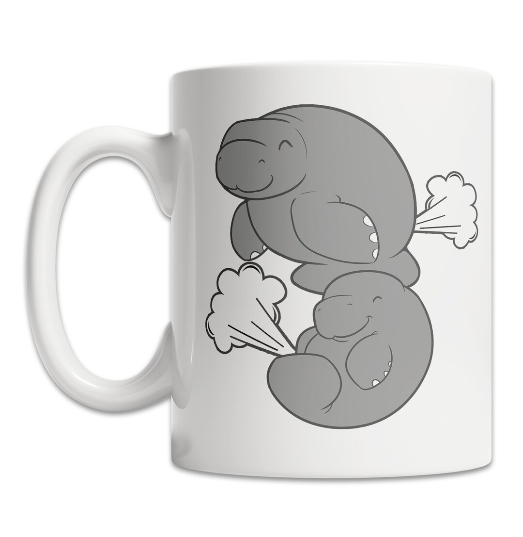 Farting Manatees Mug - Cute Manatee Mug - Manatee Lover Gift Idea ...