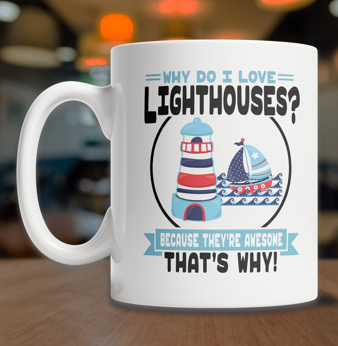 I Love Lighthouses Mug Cute Lighthouse Mug Lighthouse - Etsy UK