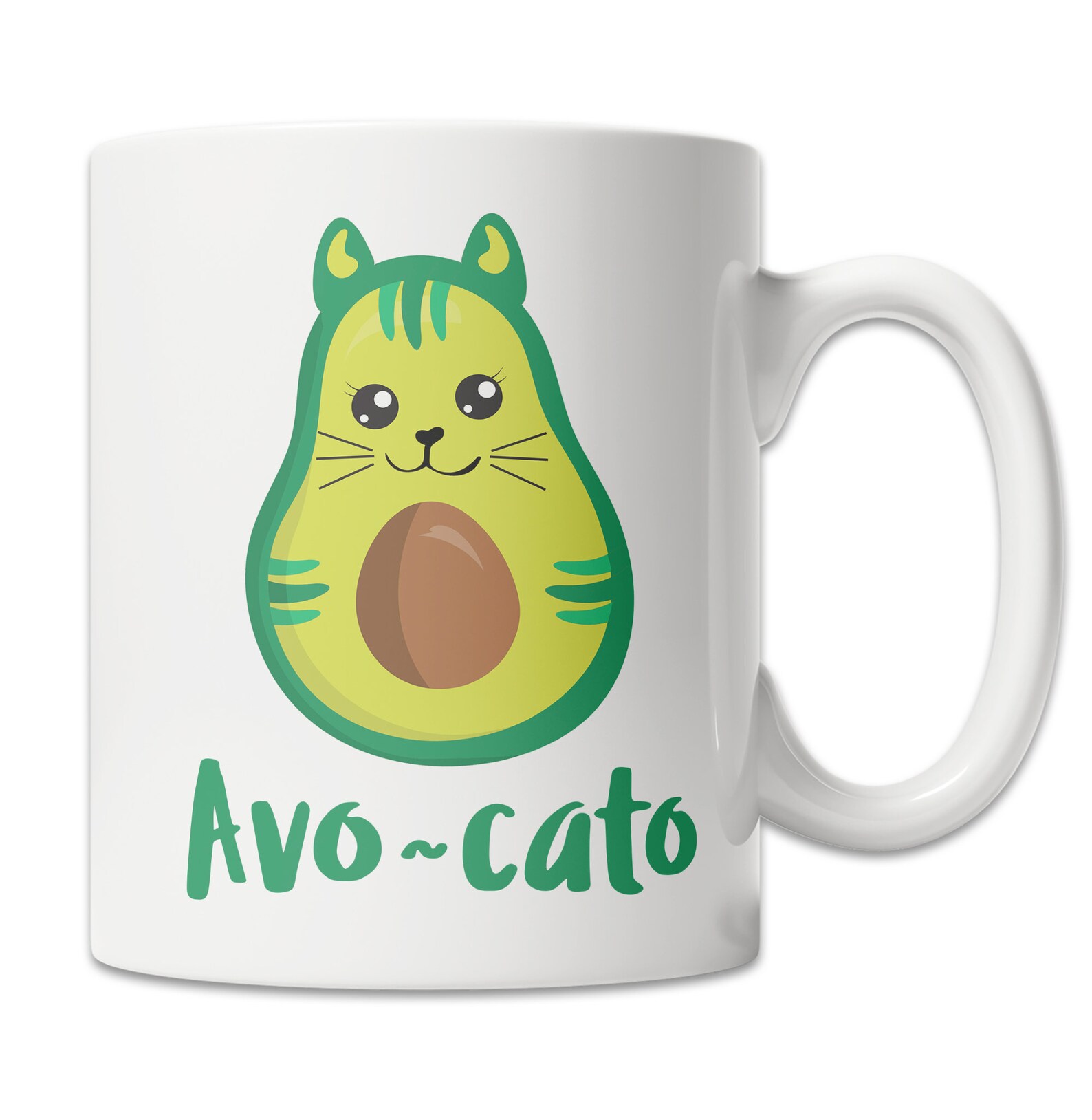 Cute Avocato Mug Avo Cato Mug Avocado Cat Mug Cute - Etsy