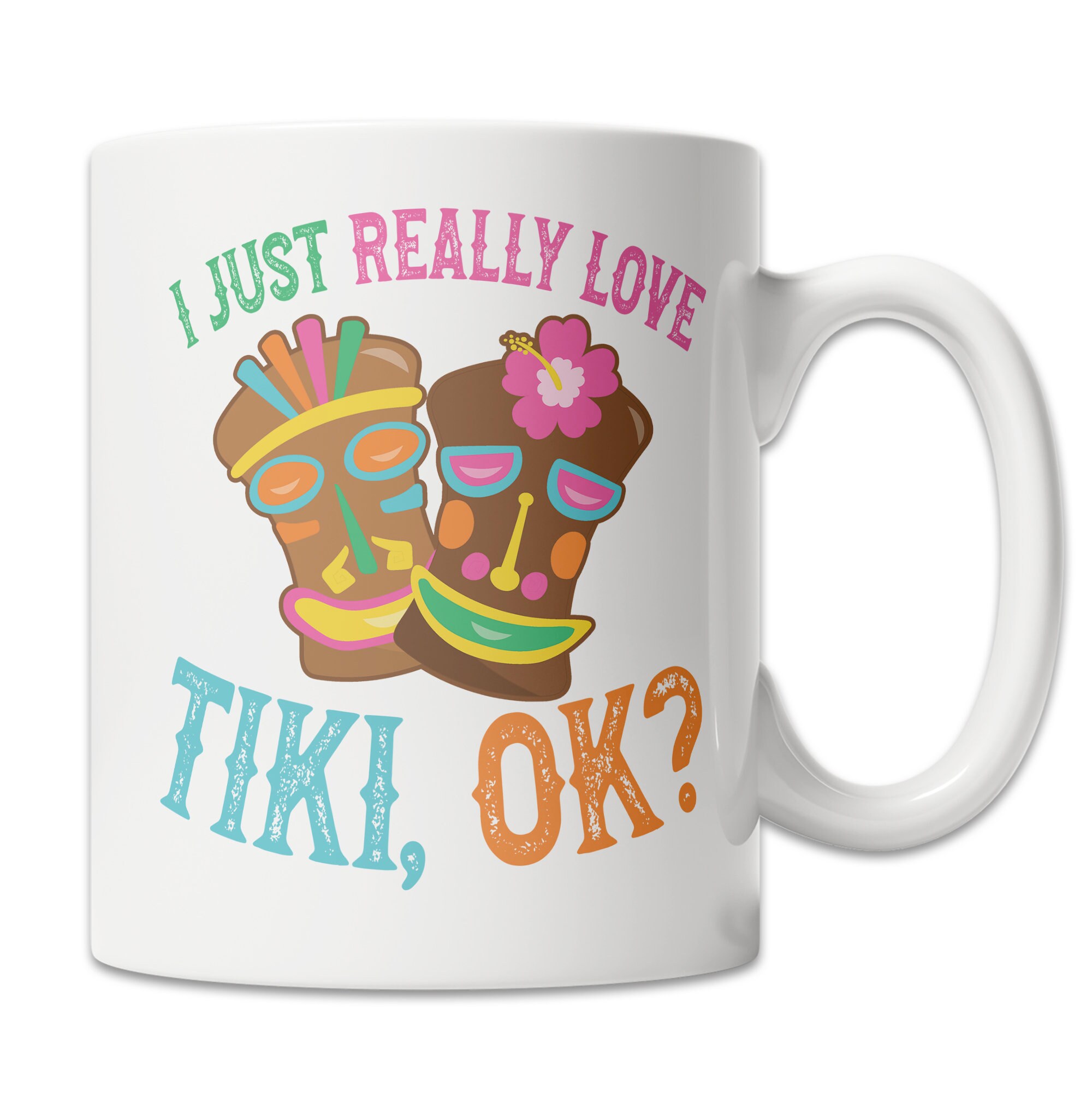 I Love Tiki Mug Cute Tiki Mug for Tiki Lovers Funny Tiki - Etsy