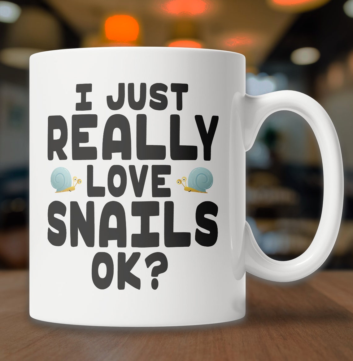 Cute Snail Mug I Love Snails Mug Cute Snail Gift Mug | Etsy