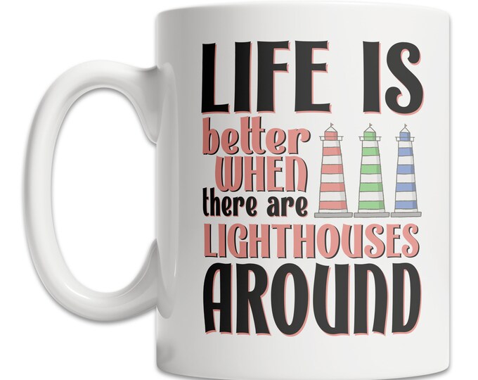 Lighthouse Coffee Mug Cute Lighthouse Mug Funny Lighthouse - Etsy