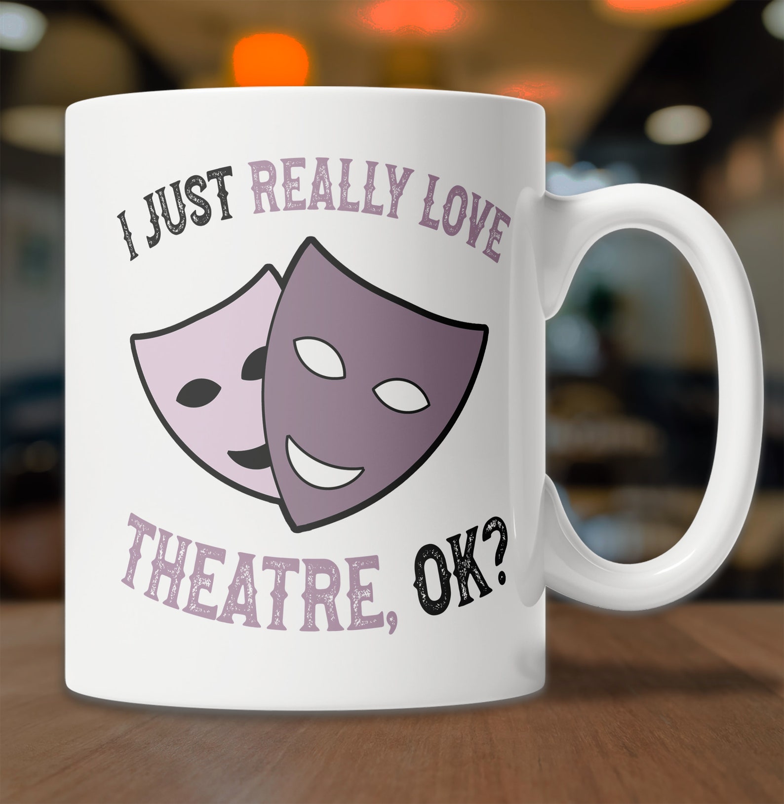 I Love Theatre Mug Cute Theatre Mug for Theatre Lovers - Etsy