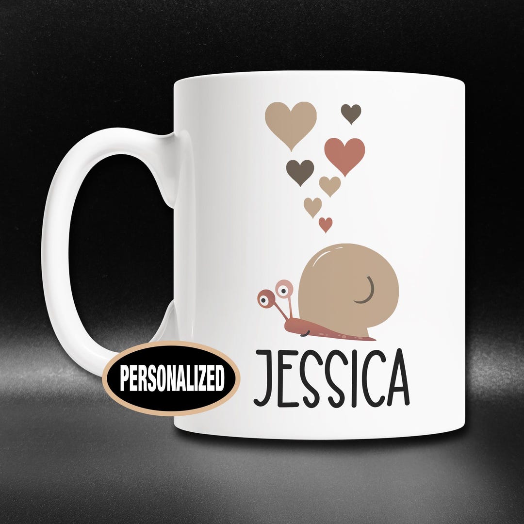 Personalized Snail Mug - Custom Snail Mug - Snail Name Mug - Cute Snail ...